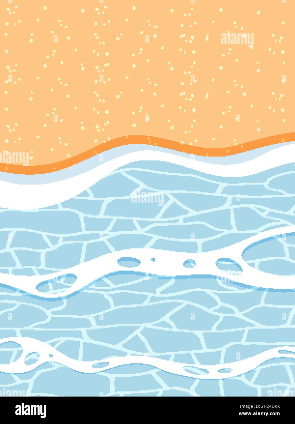 Top view of sand and sea wave landscape illustration Stock Vector Image ...