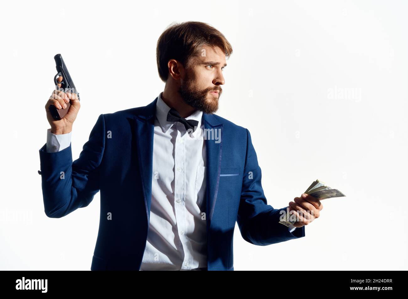 male gangster finance success isolated background Stock Photo - Alamy