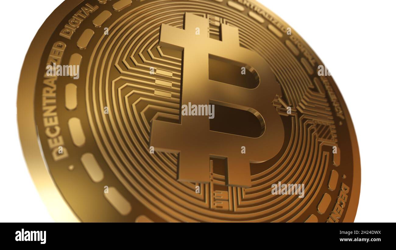 3D Rotating Bitcoin BTC Cryptocurrency Seamless Looping Animation Stock ...