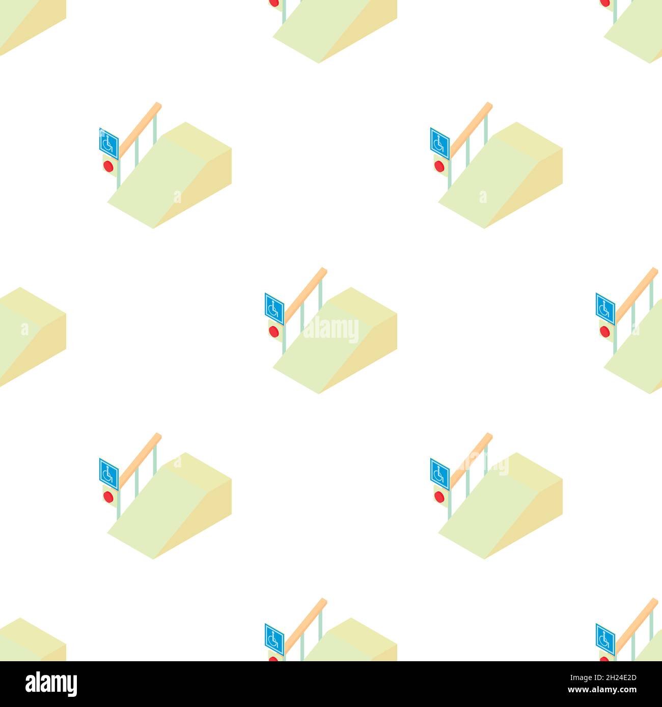 Ramp for the disabled with information sign pattern seamless background ...