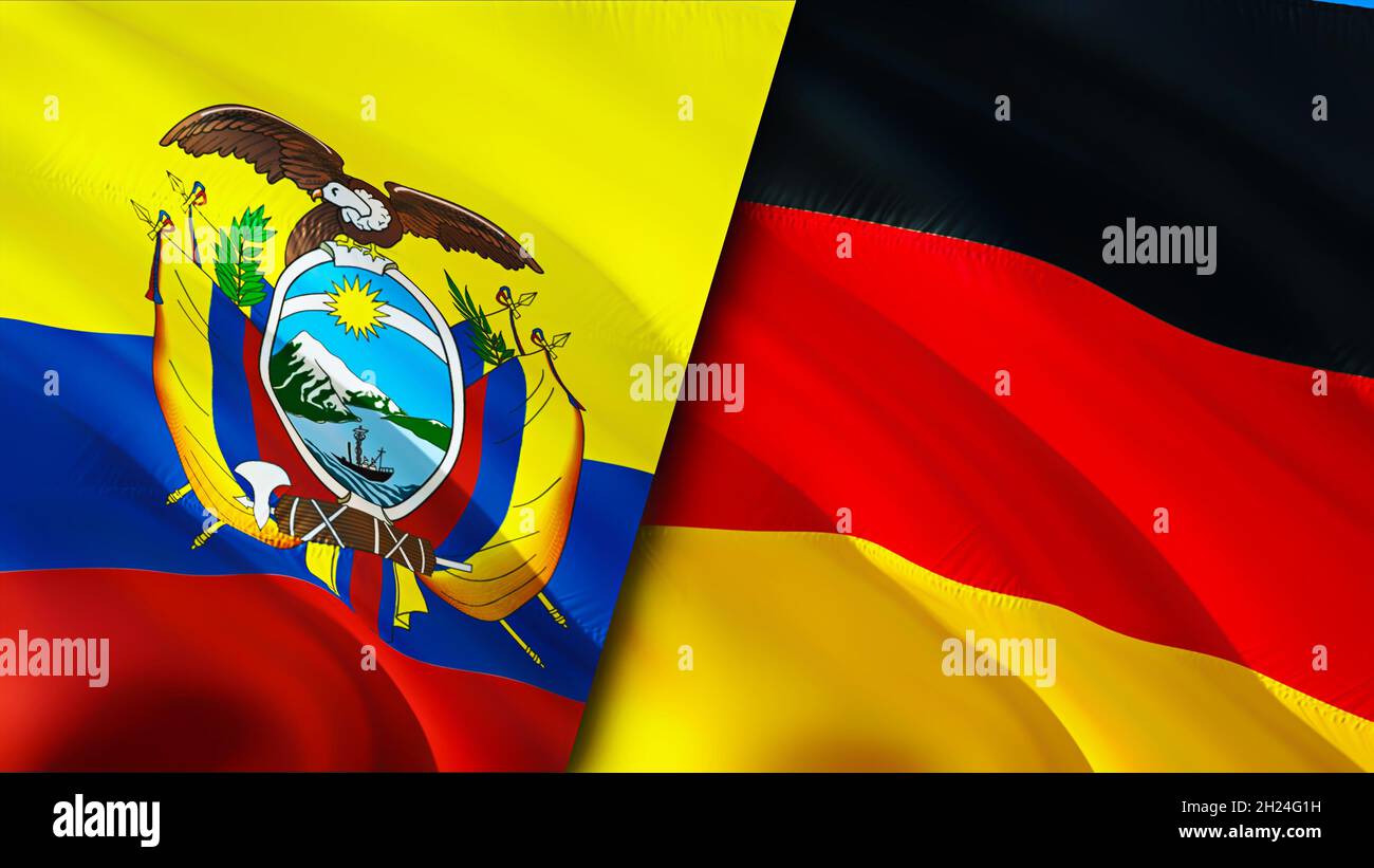 Ecuador and Germany flags. 3D Waving flag design. Ecuador Germany flag ...