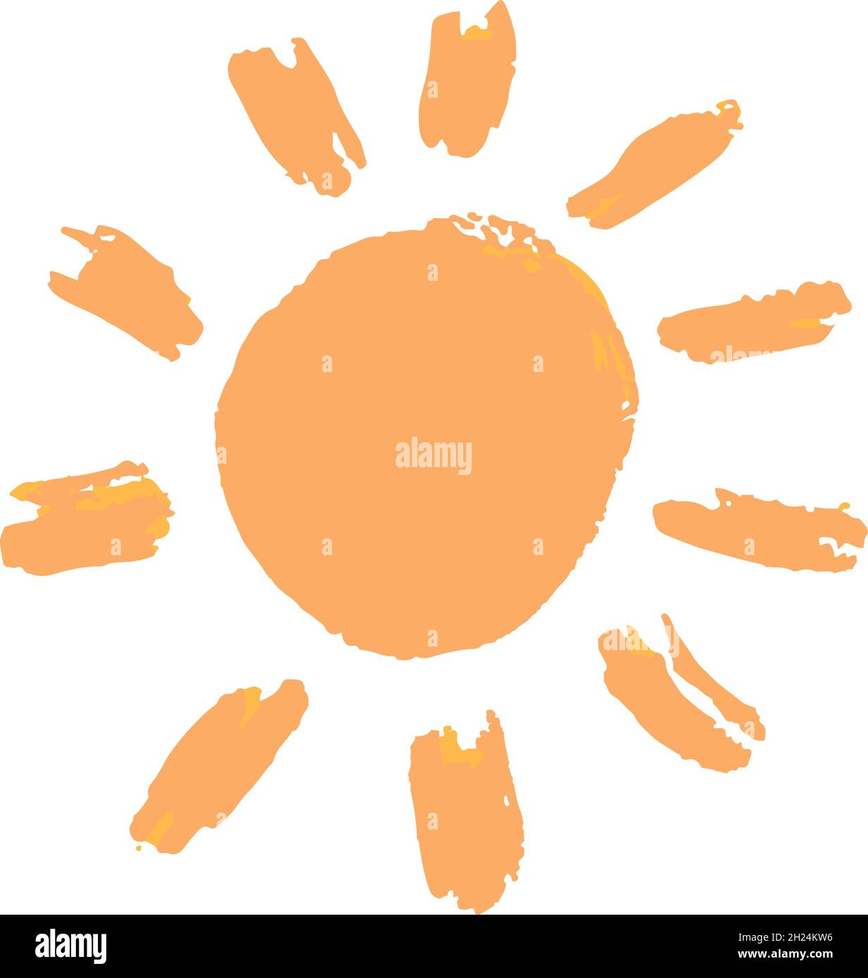 Isolated illustration of orange sun with rays Stock Vector Image & Art ...