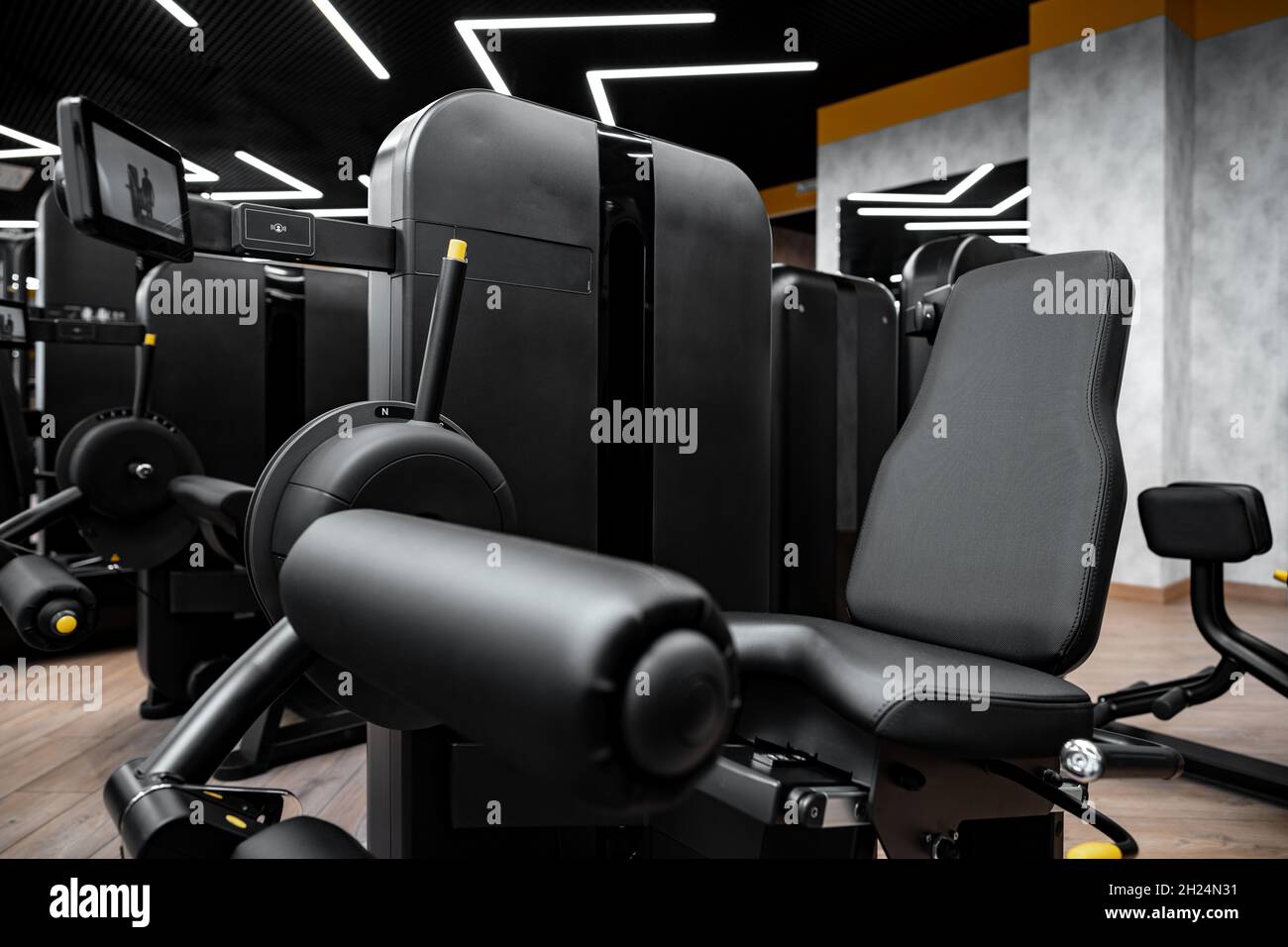 Modern gym interior with new fitness equipment Stock Photo - Alamy