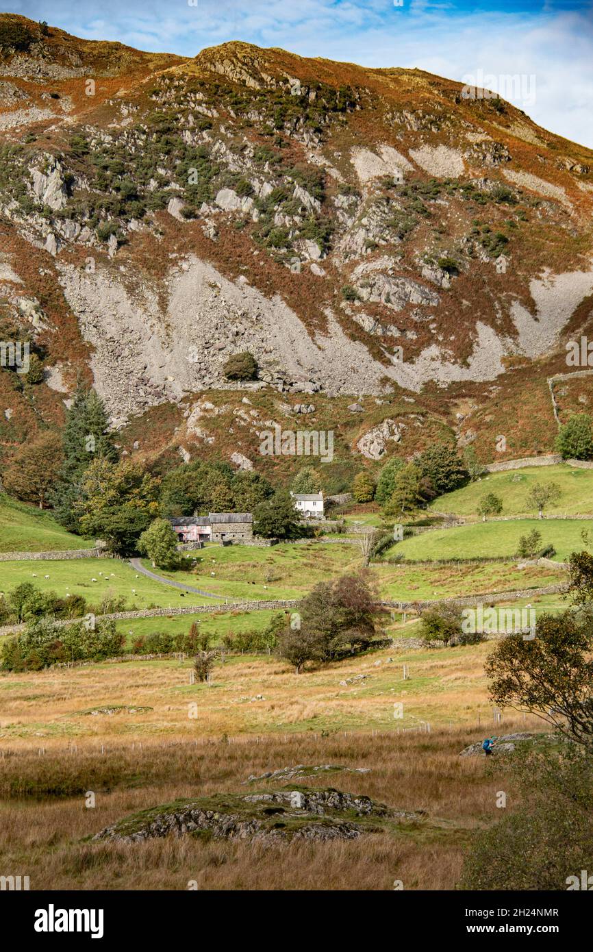 Idyllic scenery of Little Langdale valley in autumn, in the Lake ...