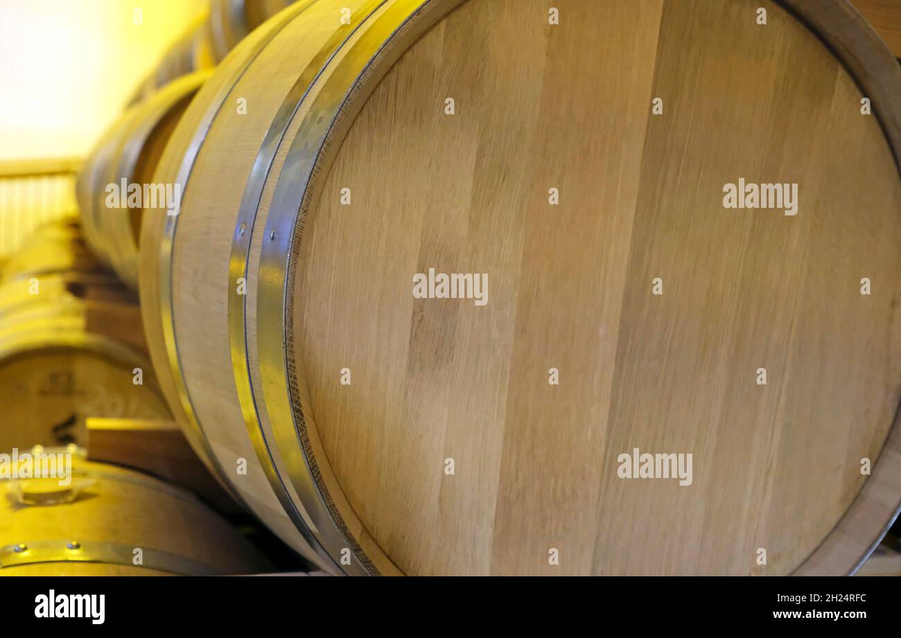 Stacked casks at a whisky distillery Stock Photo - Alamy