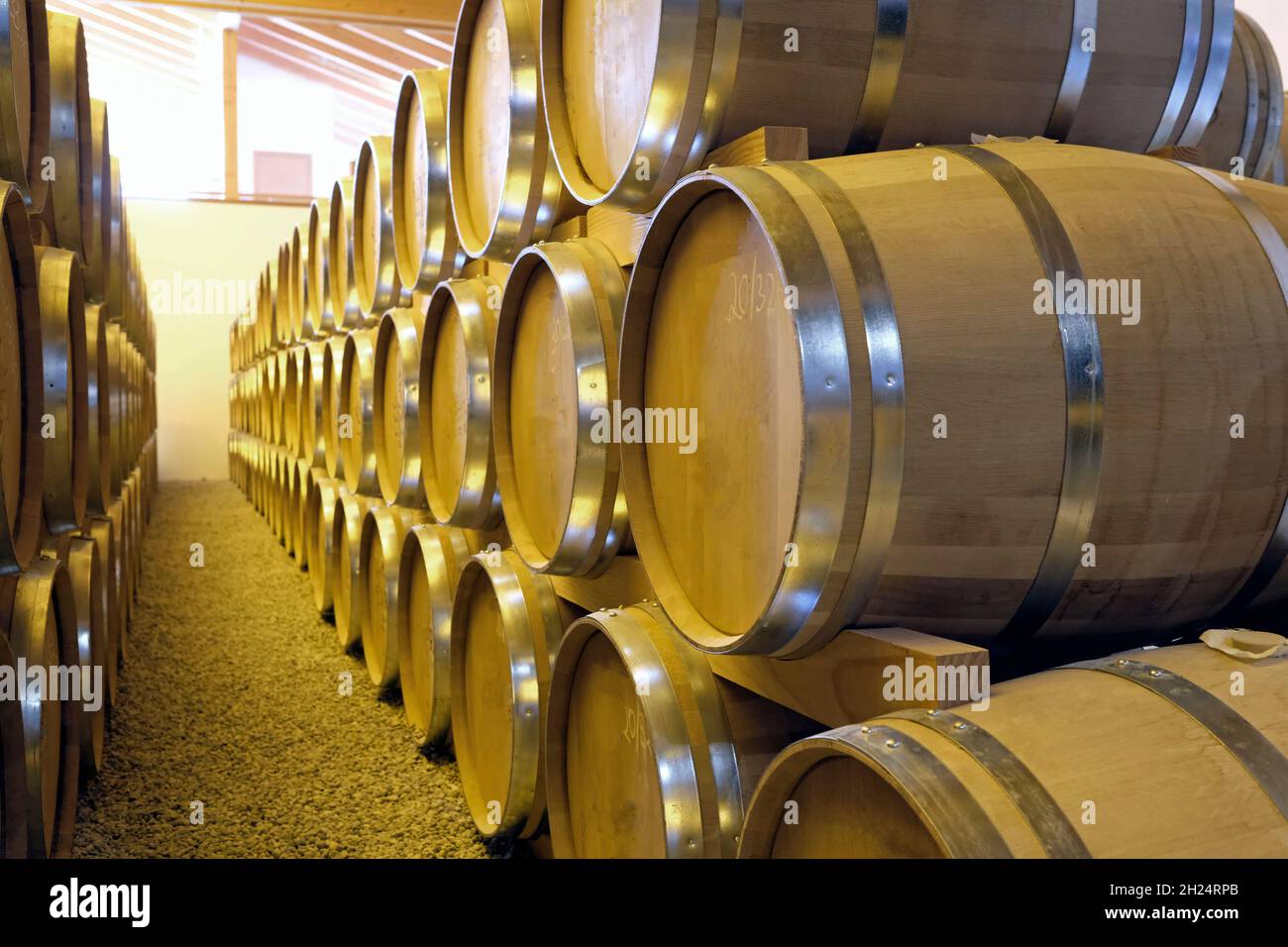 Stacked casks at a whisky distillery Stock Photo - Alamy