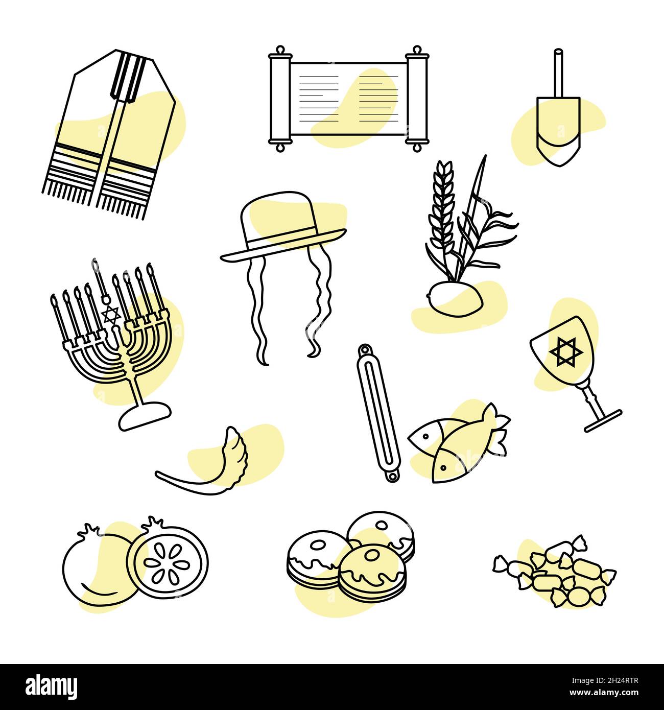 Vector illustration Traditional Jewish symbol Israel Judaism Religious ...