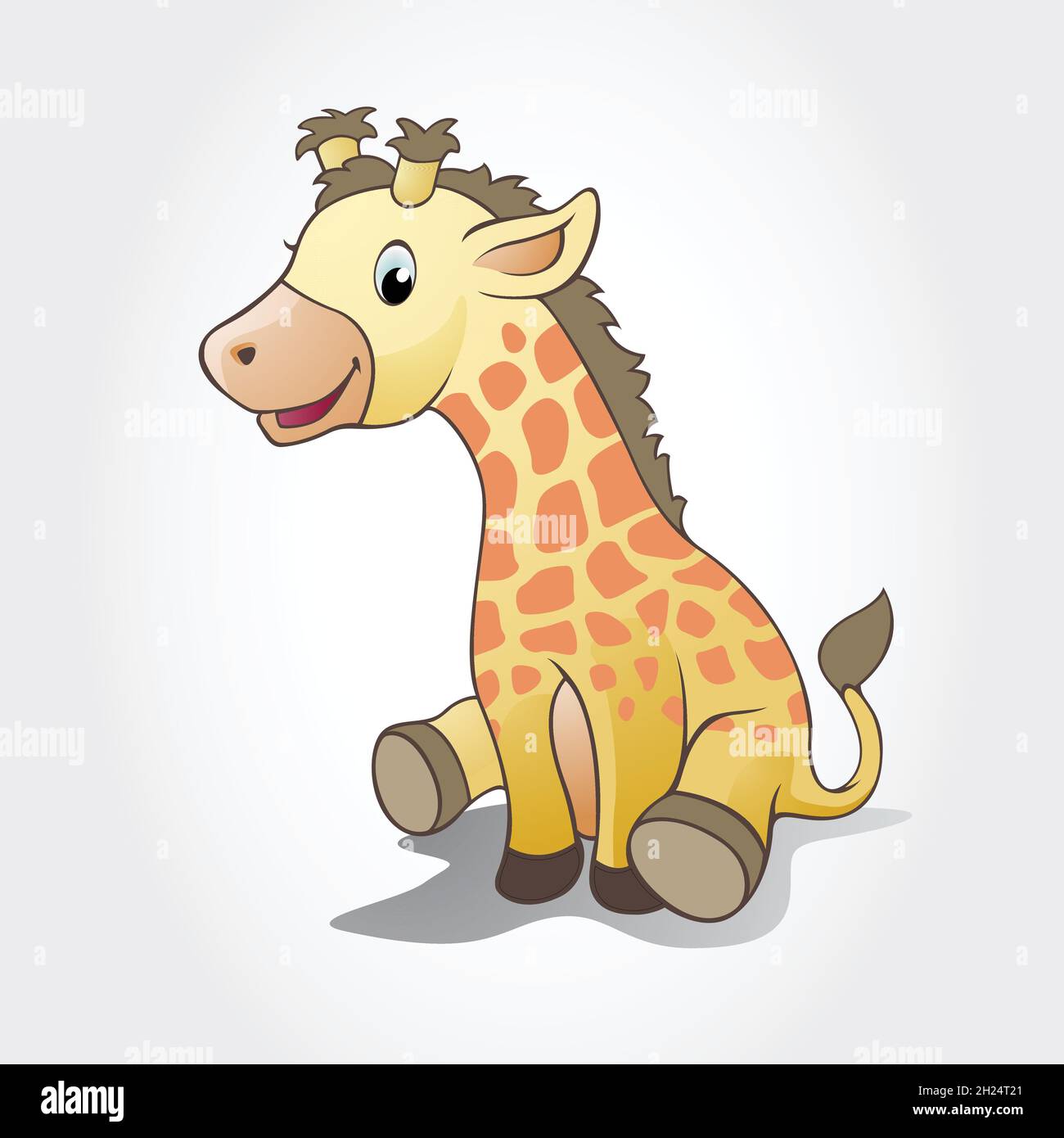 This is a giraffe baby cartoon character. Vector illustration of ...