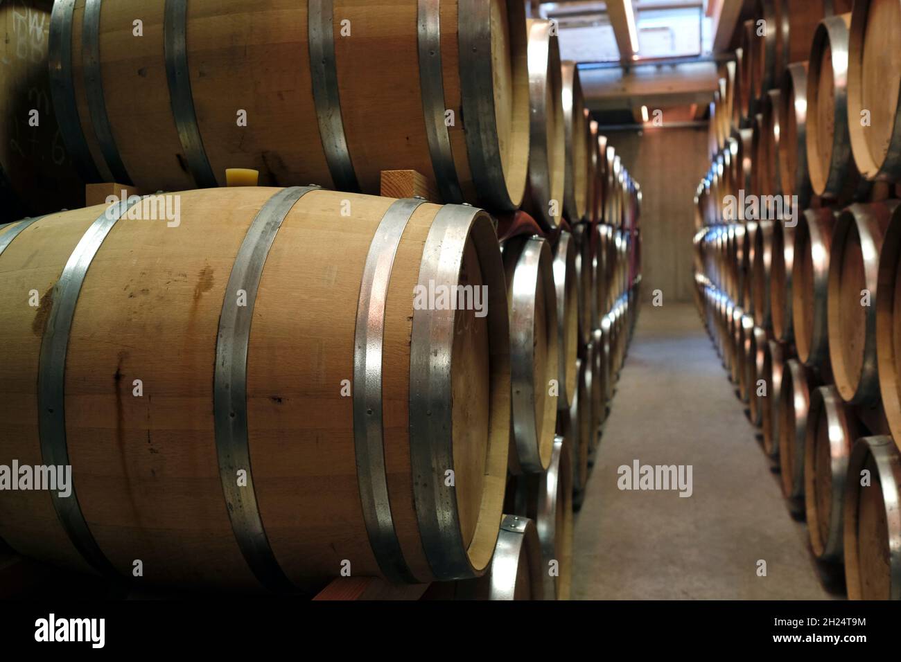 Stacked casks at a whisky distillery Stock Photo - Alamy