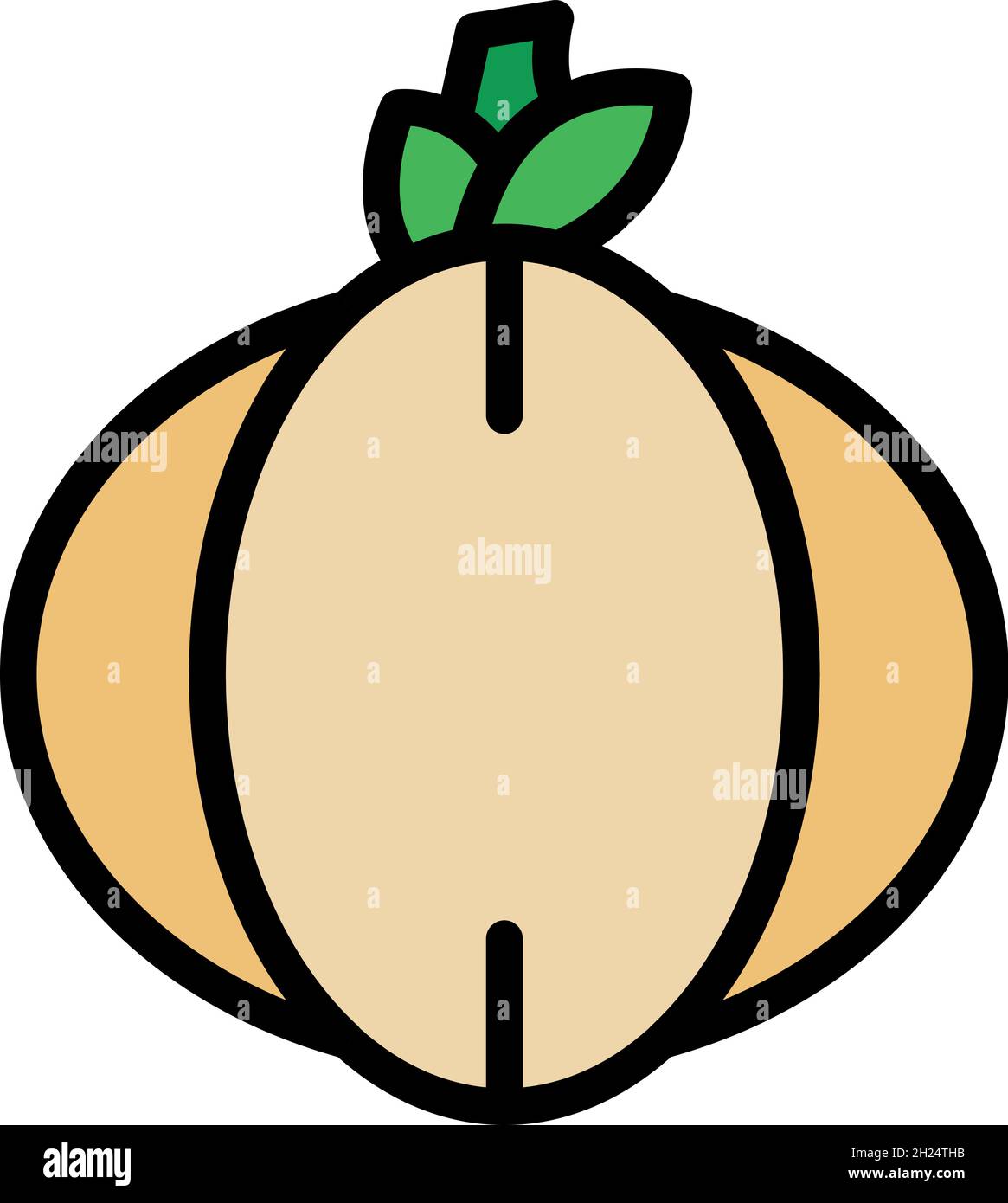 Garden pumpkin icon. Outline garden pumpkin vector icon color flat ...