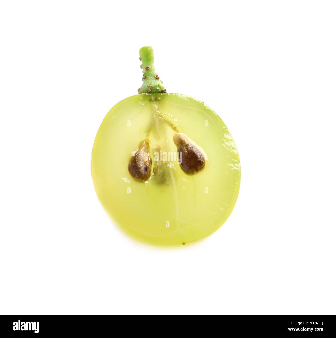 Cut fresh ripe juicy green grape on white background Stock Photo - Alamy