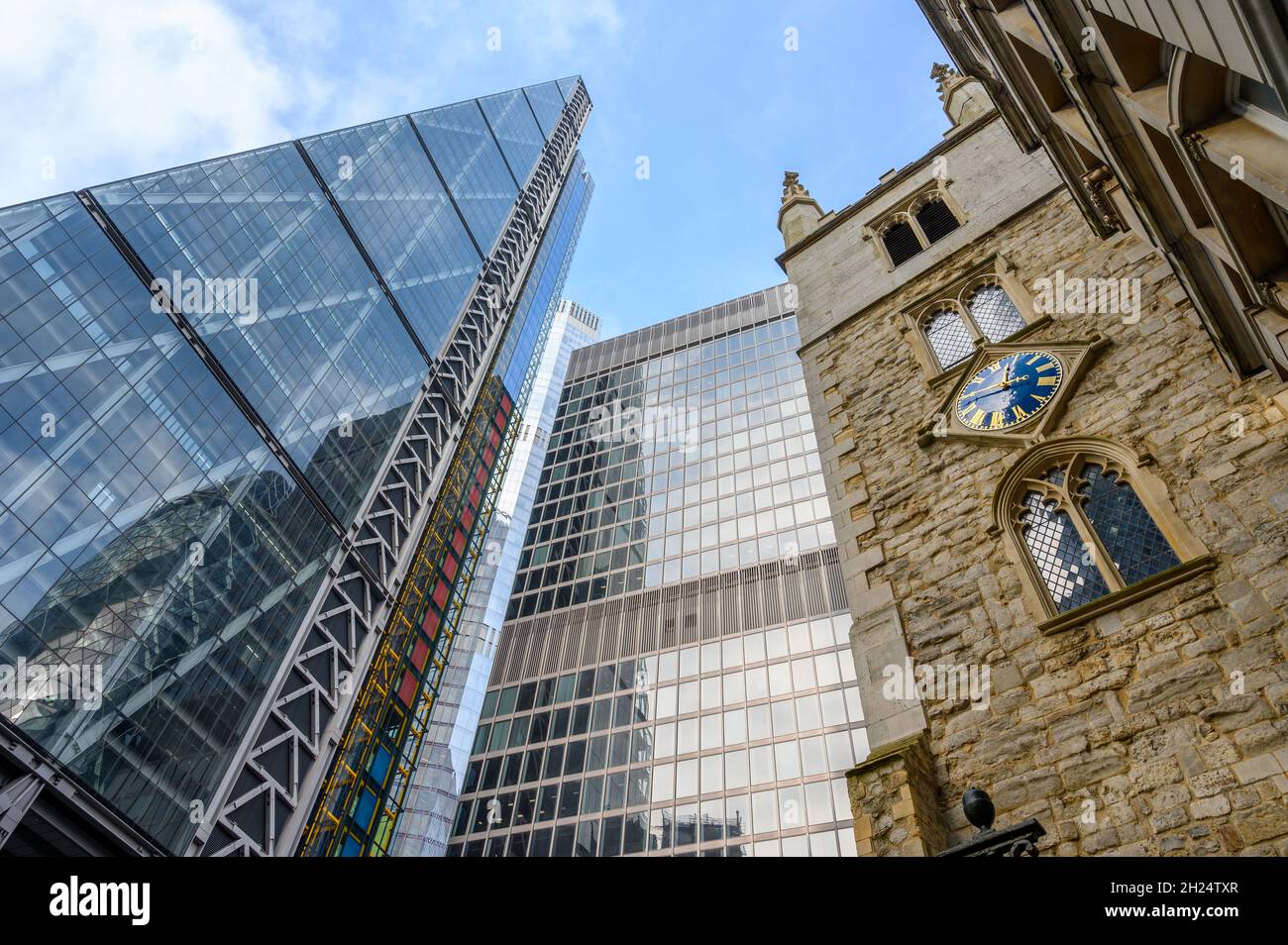 Old and new: The 15th century St Andrew Undershaft Church next to the ...