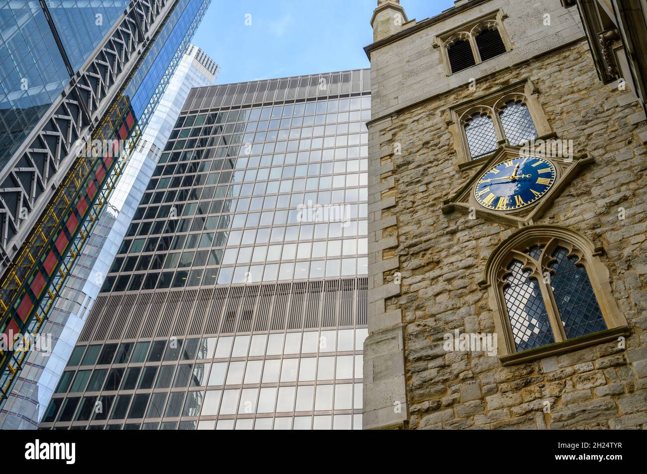 Old and new: The 15th century St Andrew Undershaft Church next to the ...