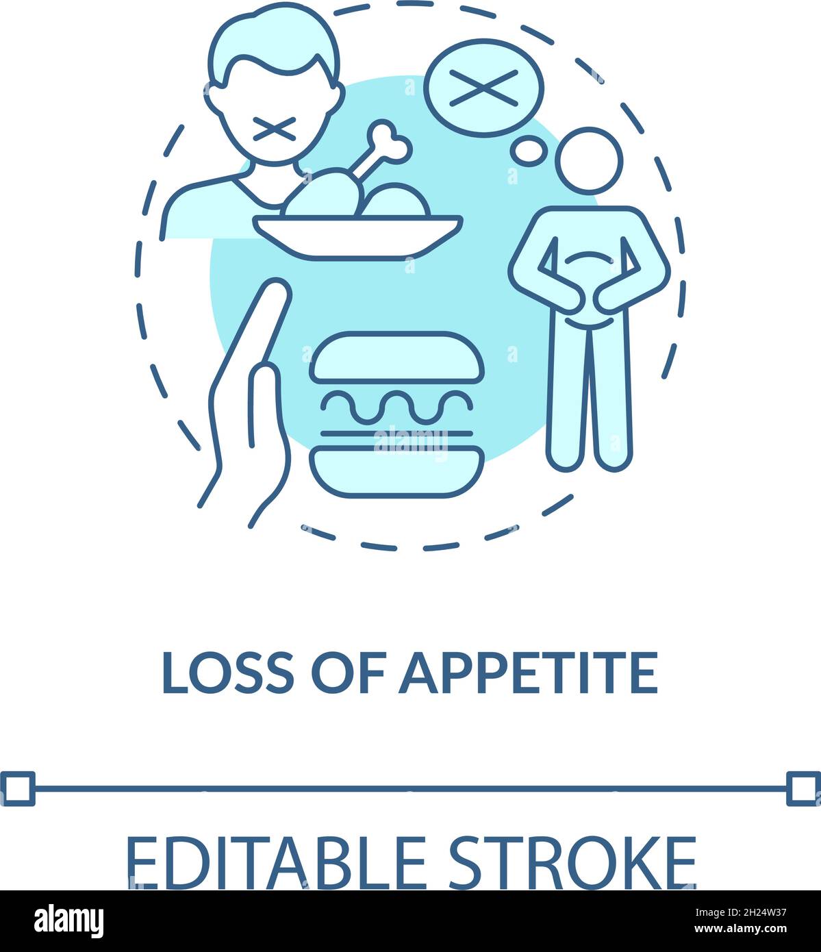 Appetite loss blue concept icon Stock Vector Image & Art - Alamy