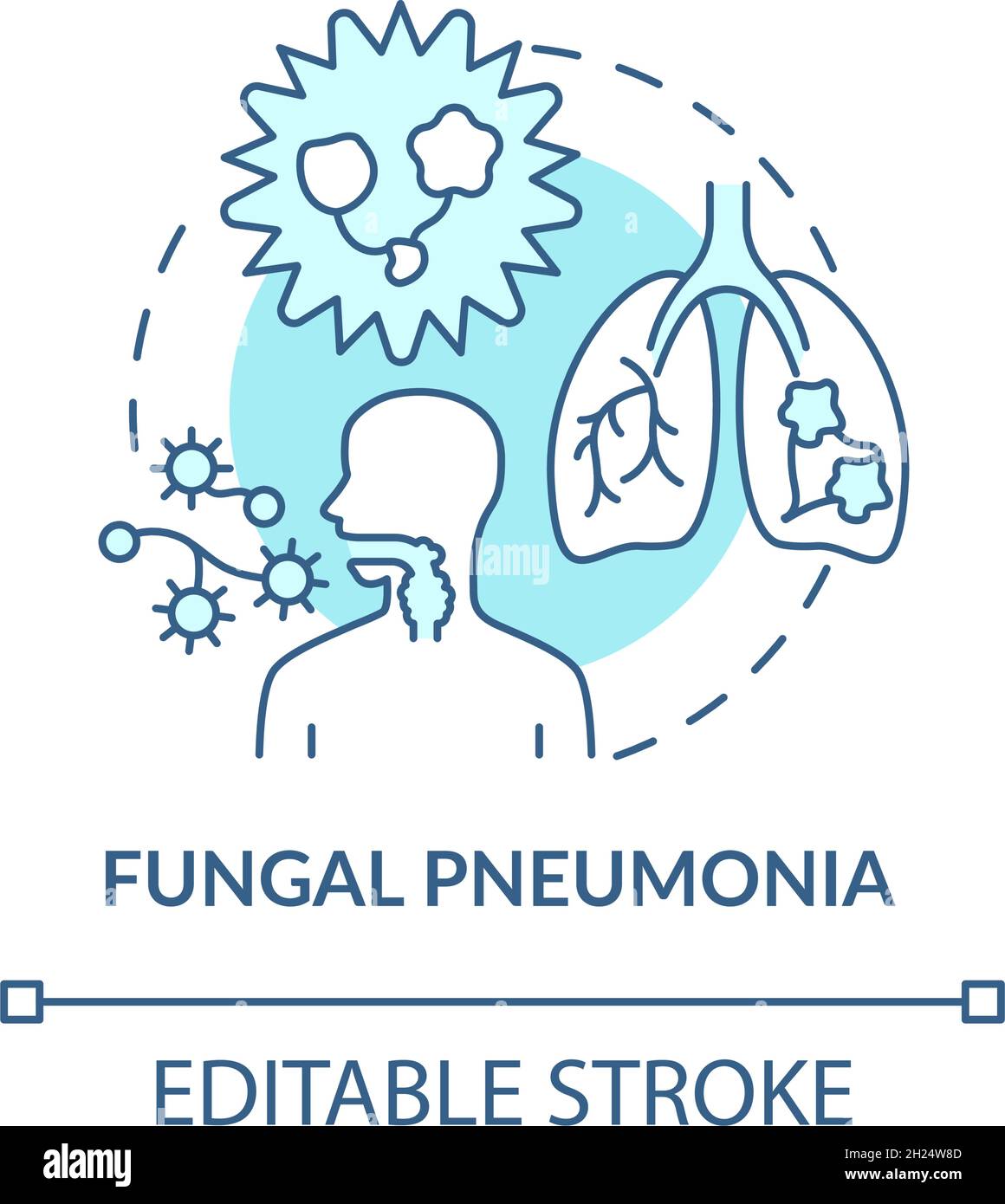 Fungal pneumonia blue concept icon Stock Vector Image & Art - Alamy