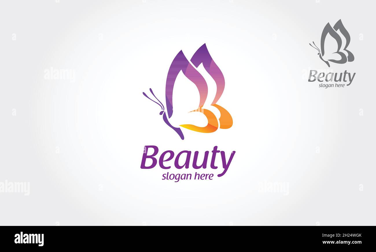 Beauty Vector Logo Illustration. Beautiful Butterfly logo, this logo ...