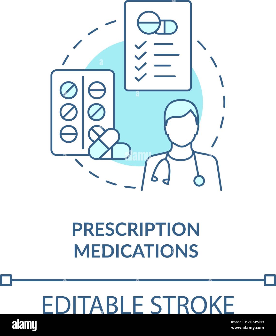 Prescription medications blue concept icon Stock Vector Image & Art - Alamy