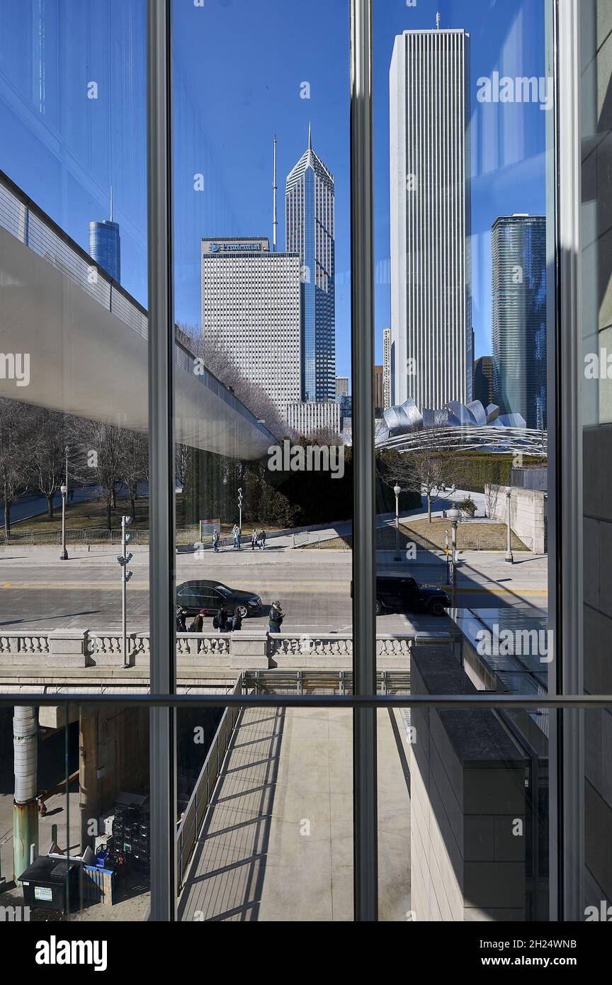 United States, Illinois, Chicago: buildings of the Loop viewed from the ...