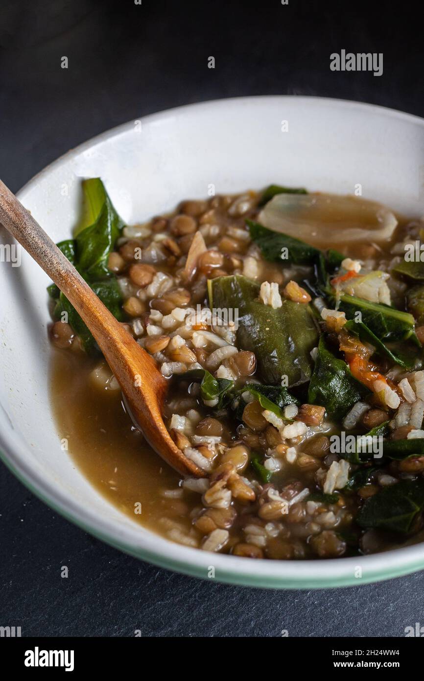 Lentils rice spinach hi-res stock photography and images - Alamy