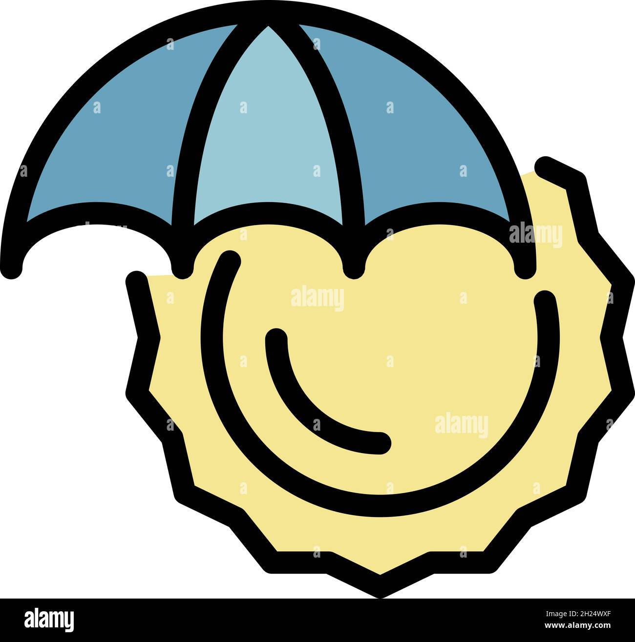 Sunscreen umbrella icon. Outline sunscreen umbrella vector icon color ...