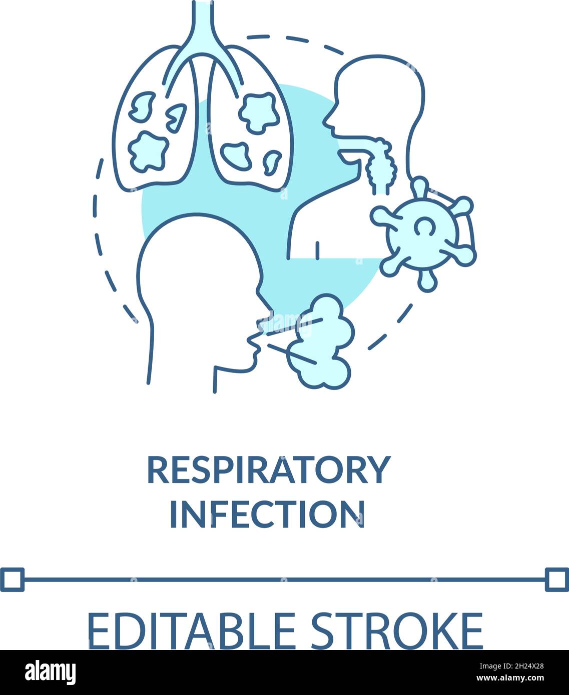 Respiratory infection blue concept icon Stock Vector Image & Art - Alamy