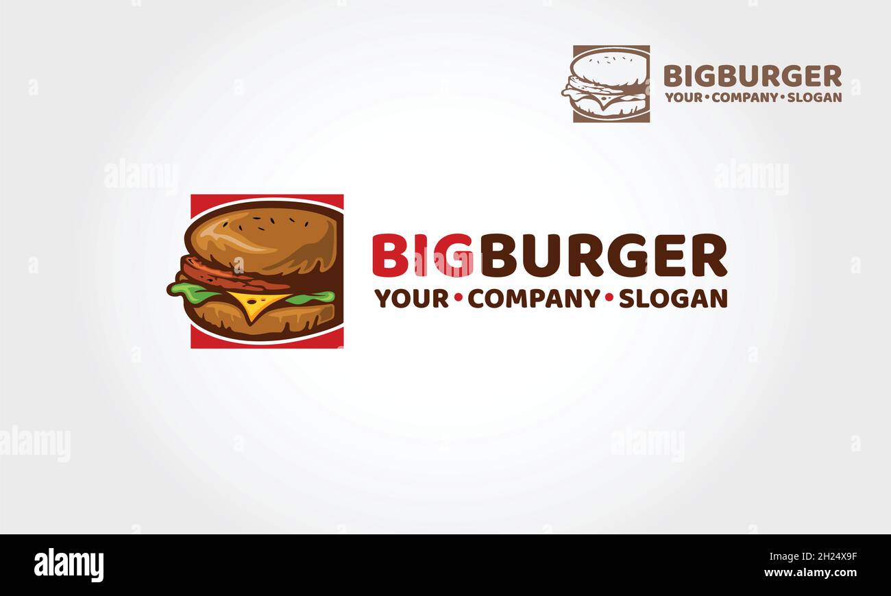 Big Burger vector logo illustration. This design will great to promote ...