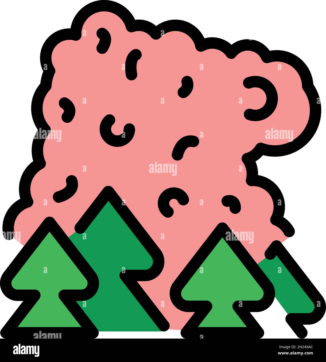 Forest wildfire icons set. Outline set of forest wildfire vector icons ...