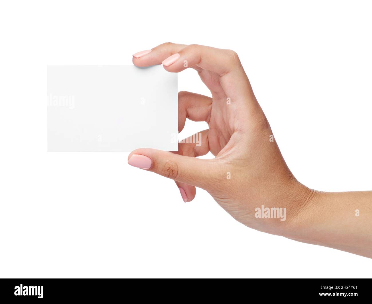 note paper card blank sign hand holding Stock Photo - Alamy