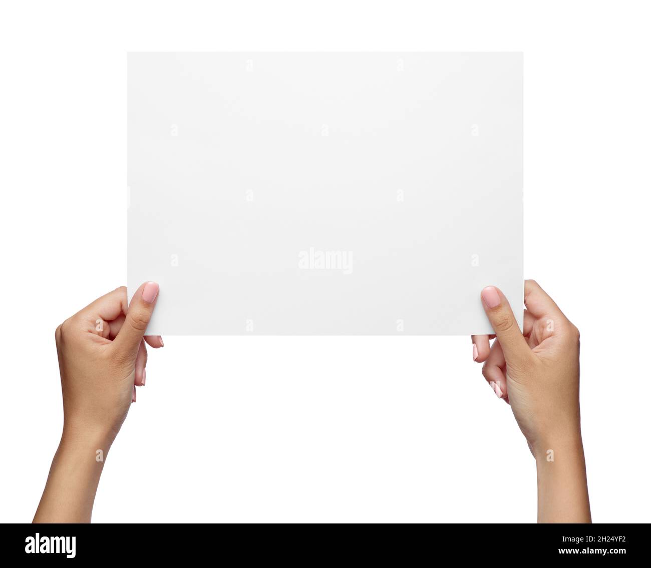 note paper card blank sign hand holding Stock Photo - Alamy