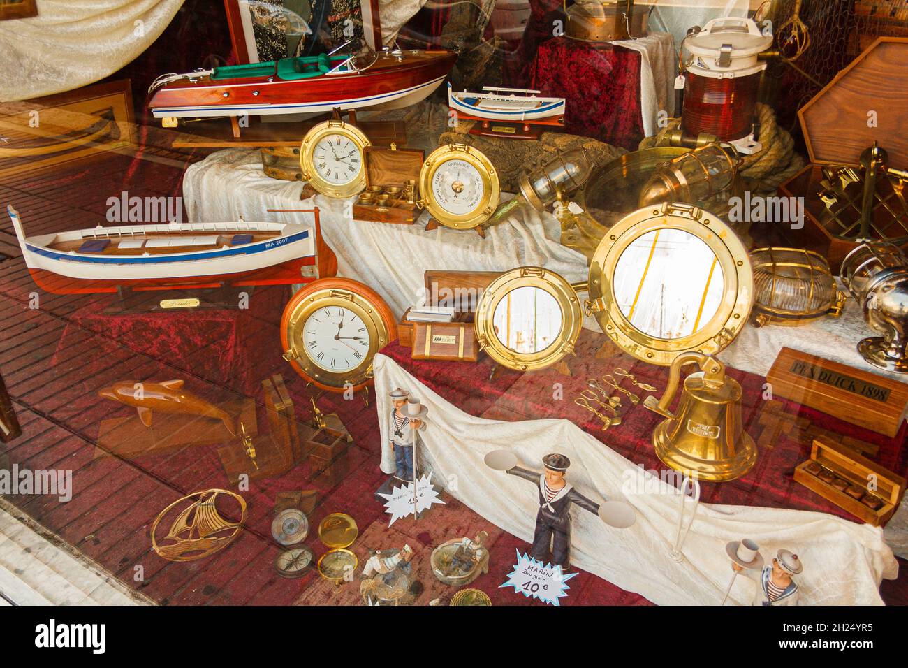 Marseille, France; March 30th 2011: Naval objects and miniatures store ...