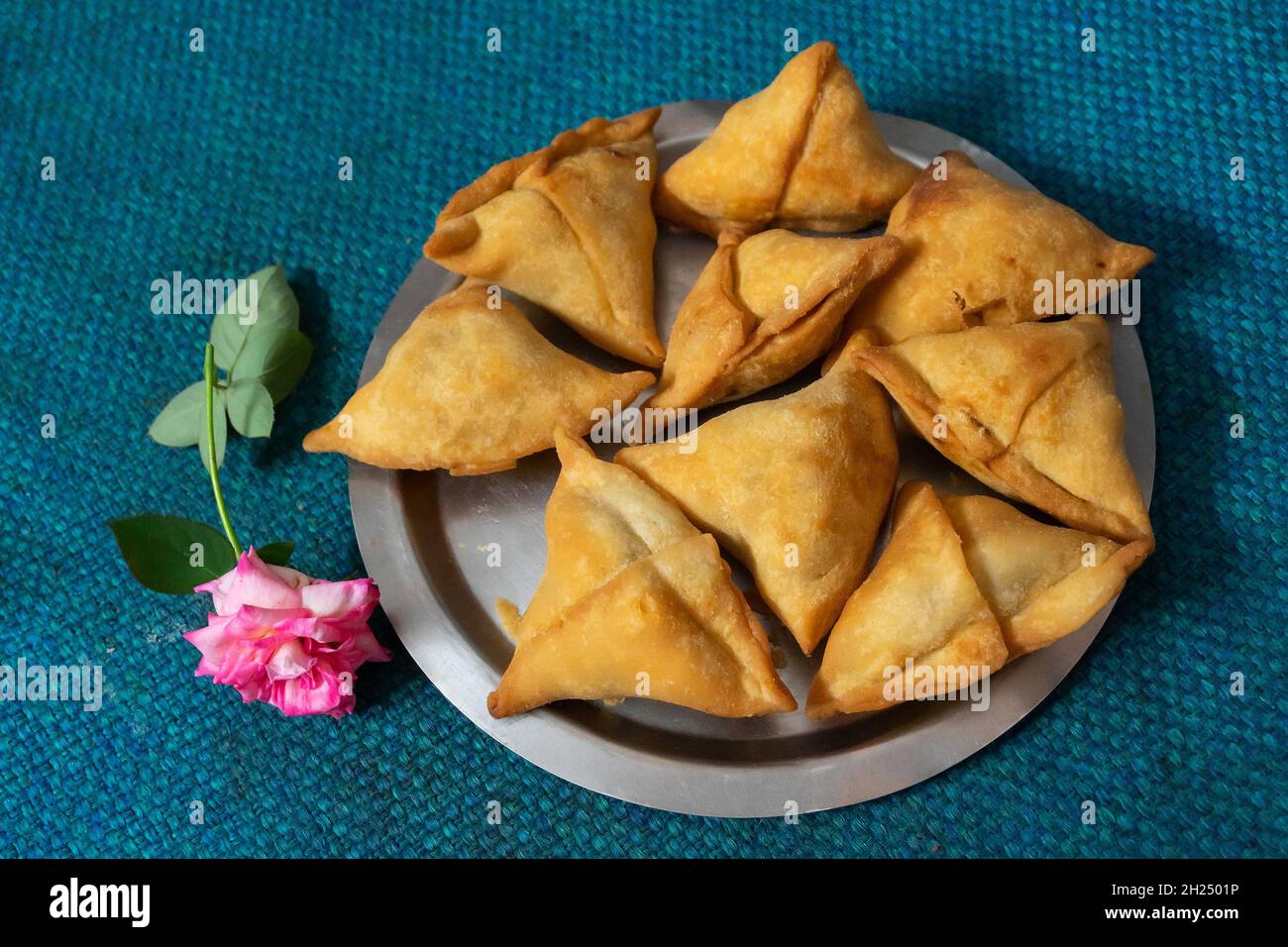 Homemade Samosa, samsa or smosa. A vegetarian spicy Indian special ...