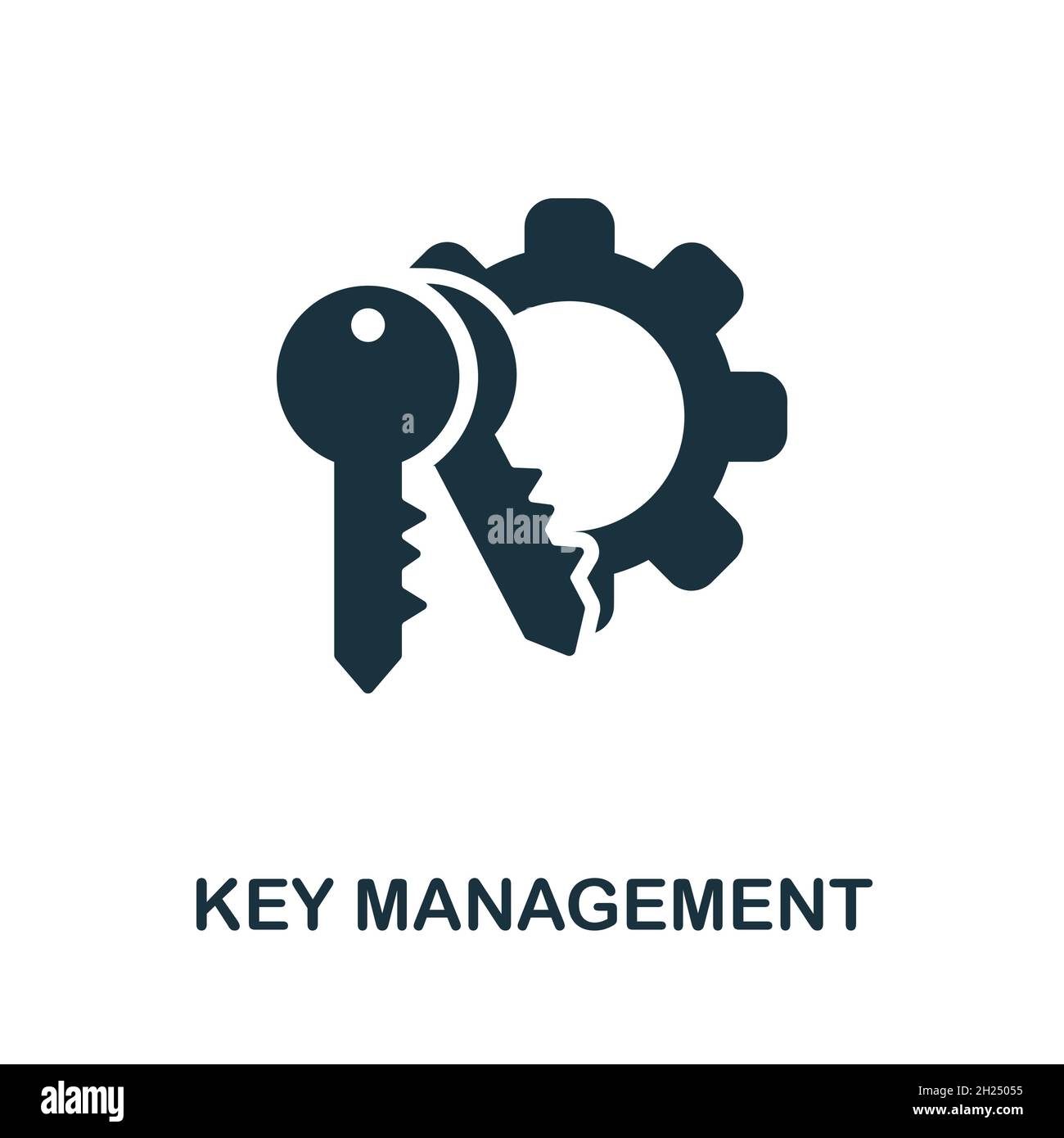 Key Management icon. Monochrome sign from company management collection ...