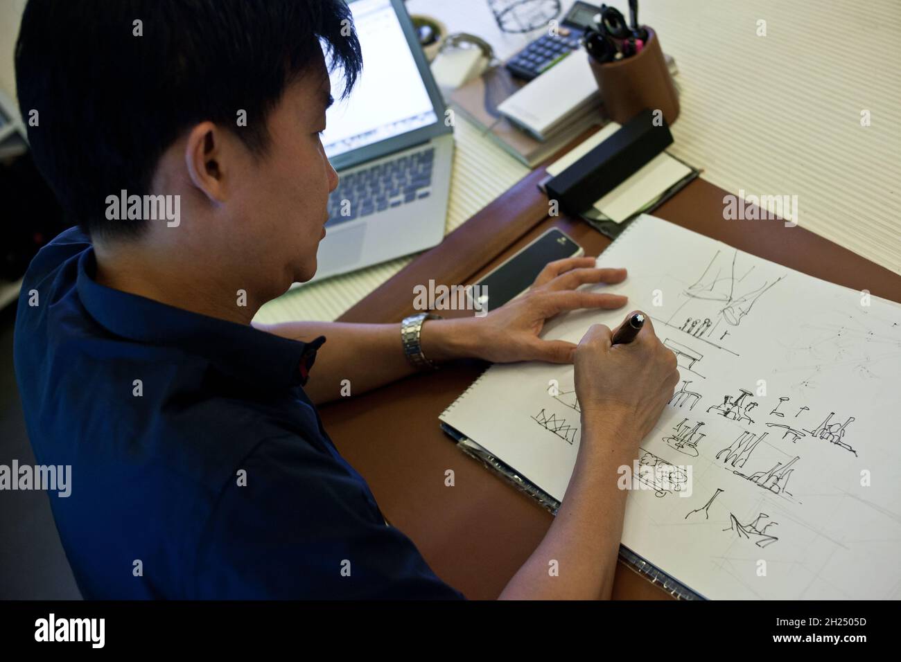 Kenneth Cobonpue, famous Filipino designer, at the design studio of the ...