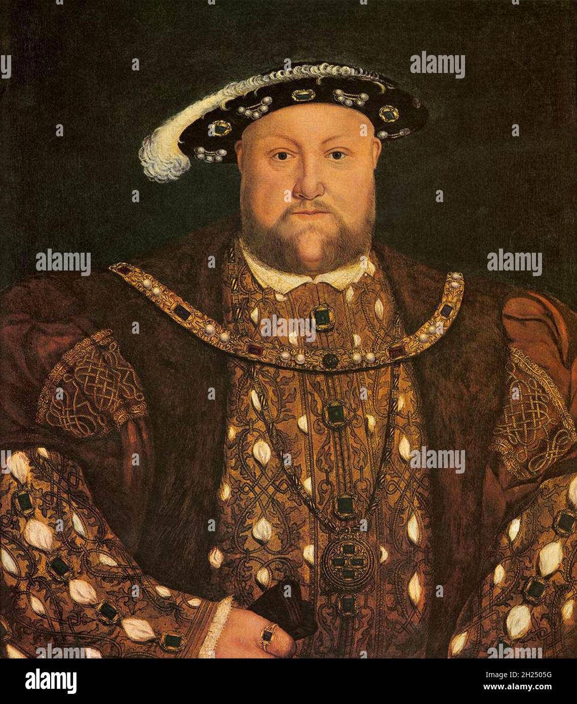 Portrait of Henry VIII or wife vintage painting Stock Photo - Alamy