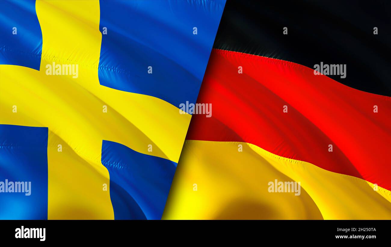 Sweden and Germany flags. 3D Waving flag design. Germany Sweden flag ...