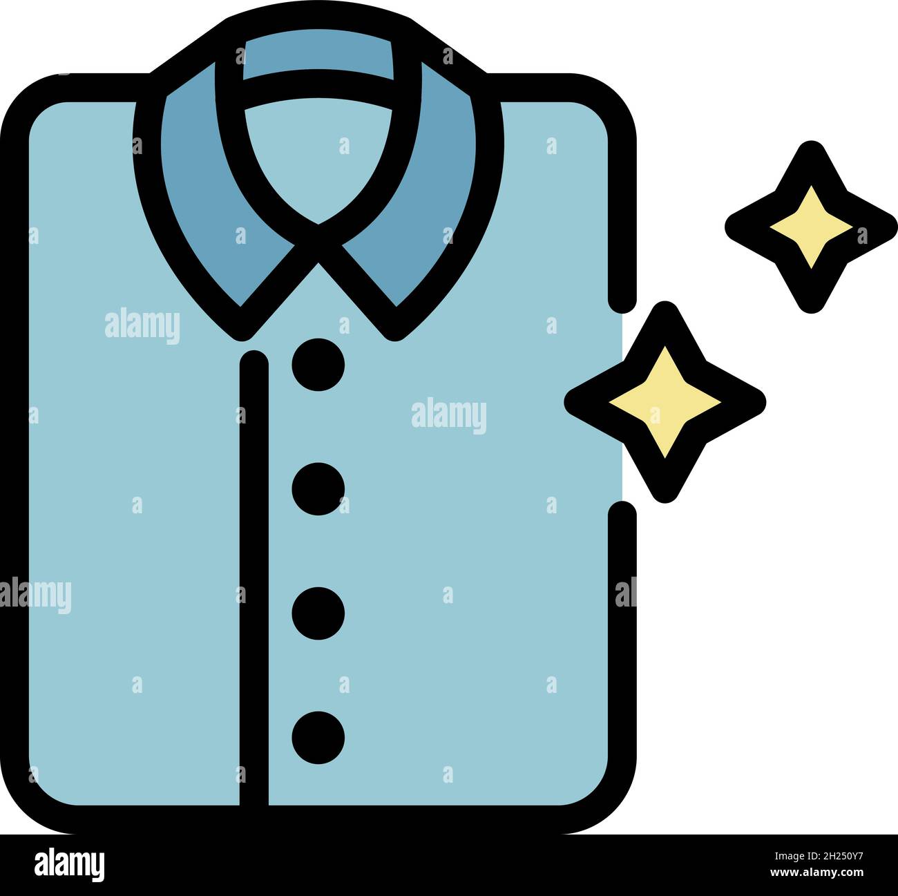 Clean tshirt icon. Outline clean tshirt vector icon color flat isolated ...