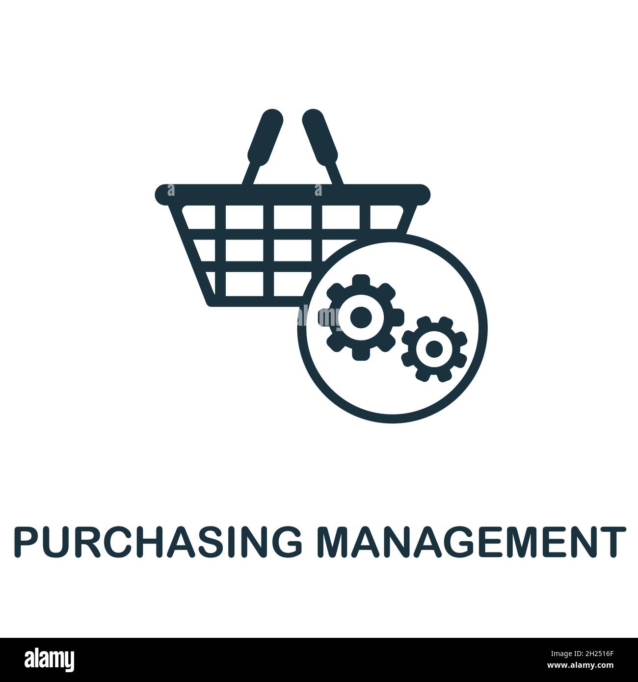 Purchasing Management icon. Monochrome sign from company management ...