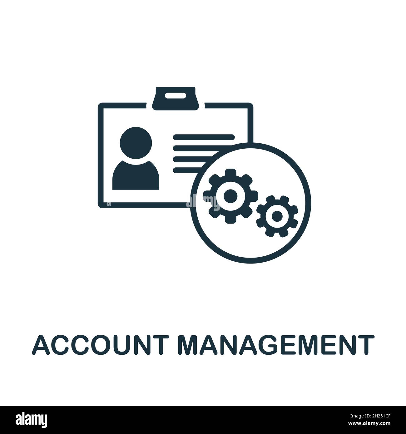 Account Management icon. Monochrome sign from company management ...