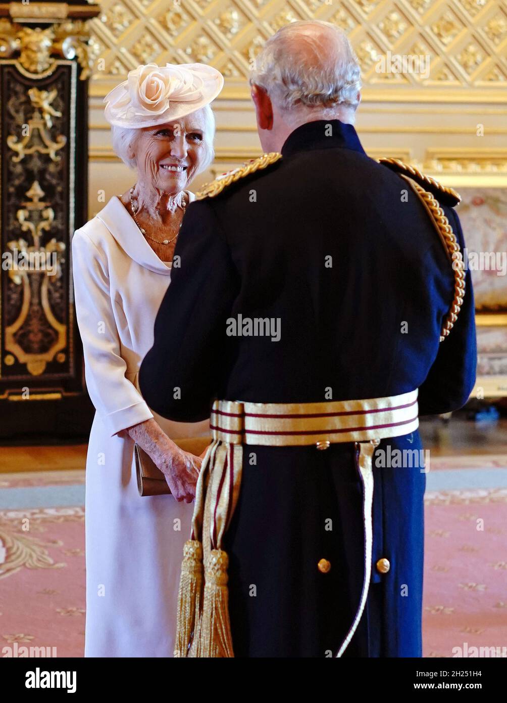Mary Berry is made a Dame Commander by the Prince of Wales for a ...