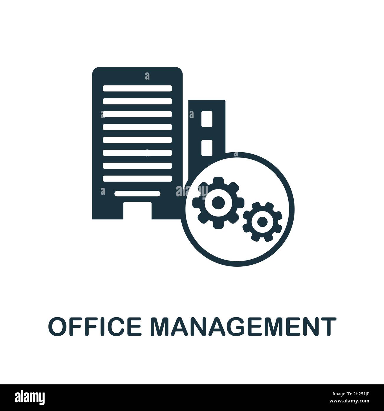 Office Management icon. Monochrome sign from company management ...