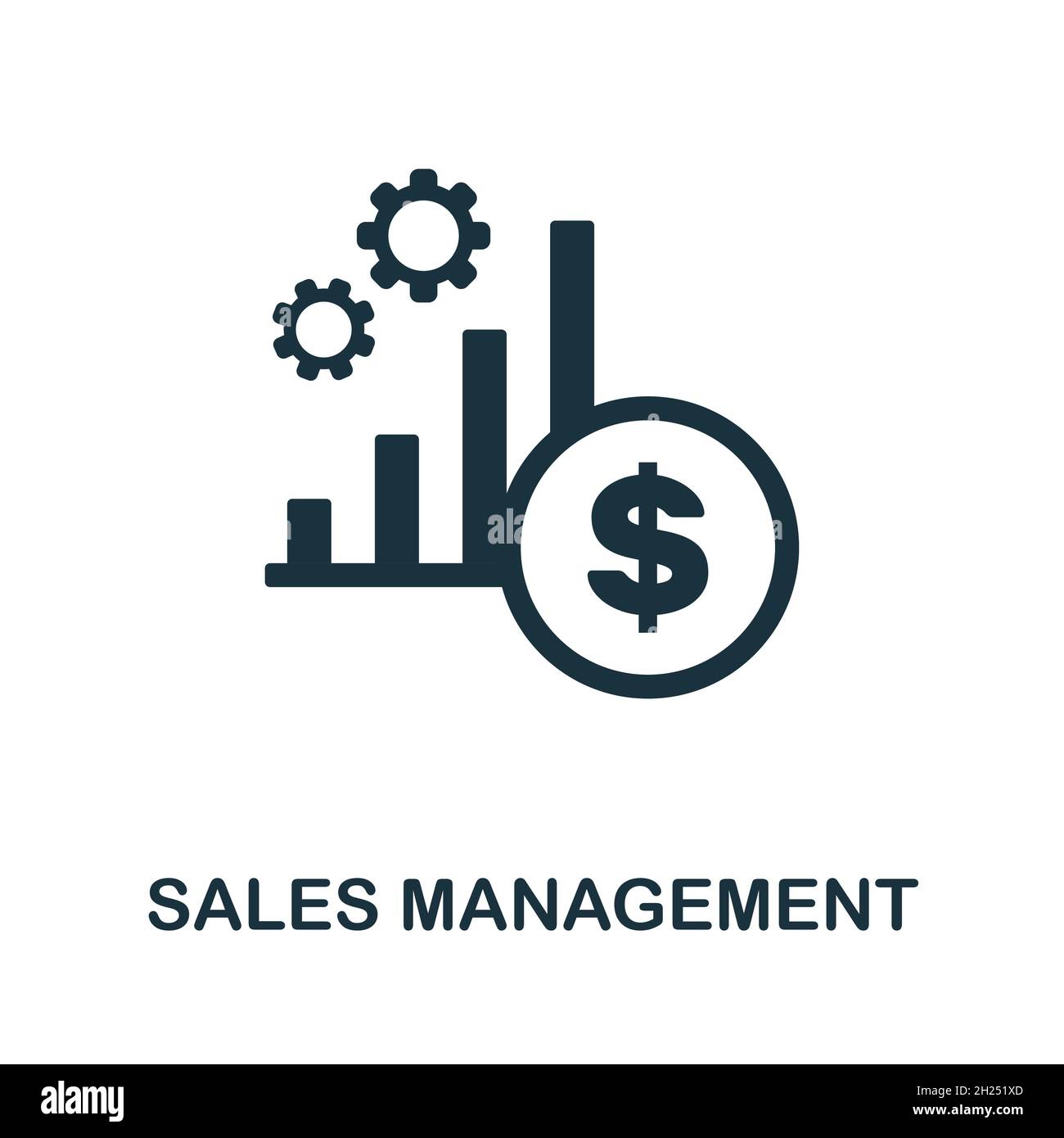 Sales Management icon. Monochrome sign from company management ...