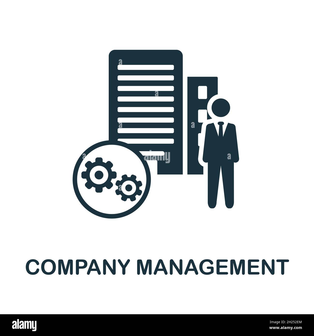 Company Management icon. Monochrome sign from company management ...