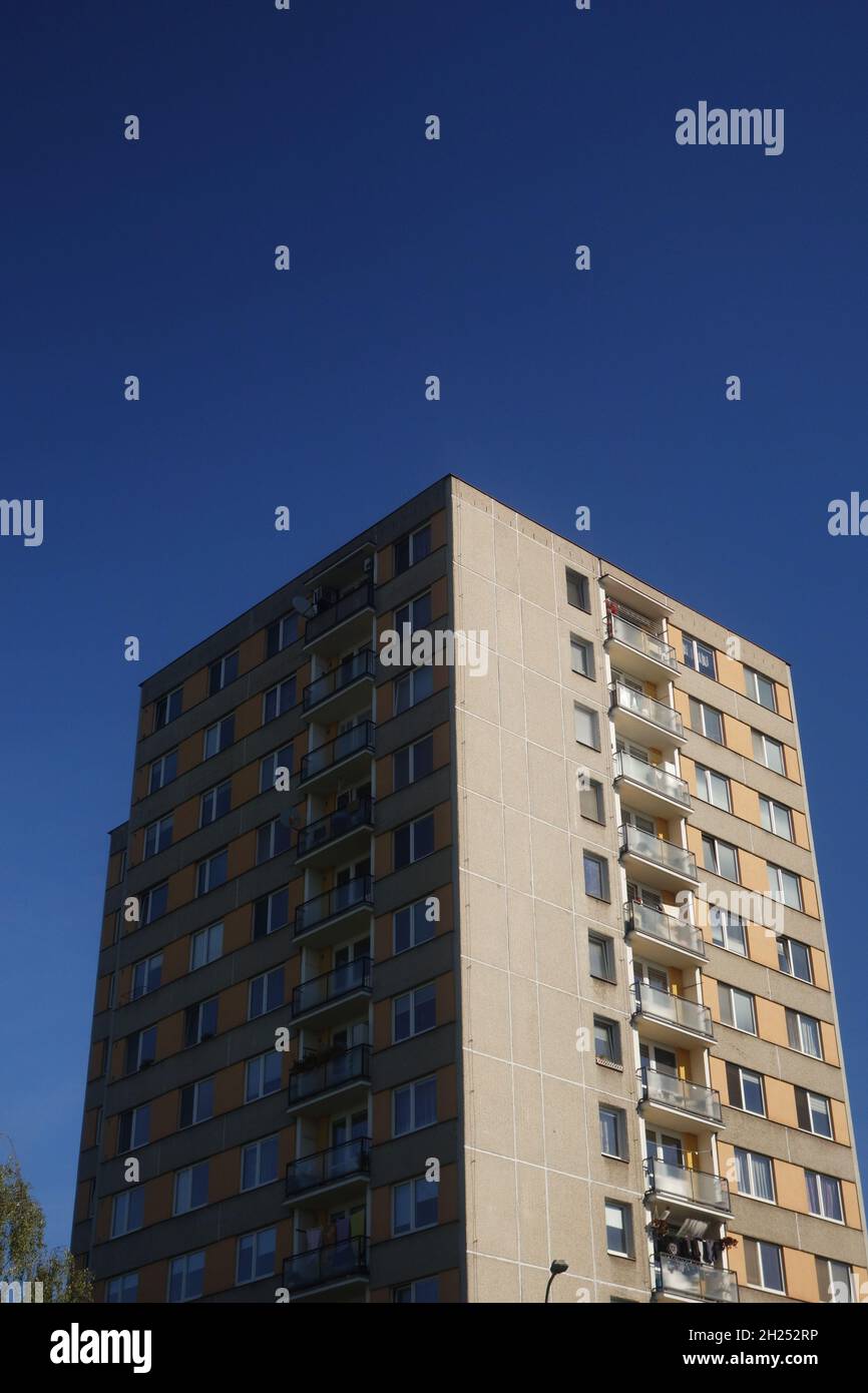 multi-story apartment building called Panelak, built in the 1980 in ...
