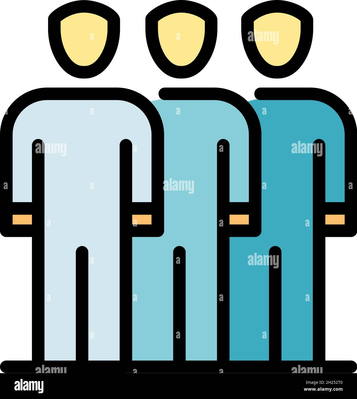 Business partner icon. Outline business partner vector icon color flat ...