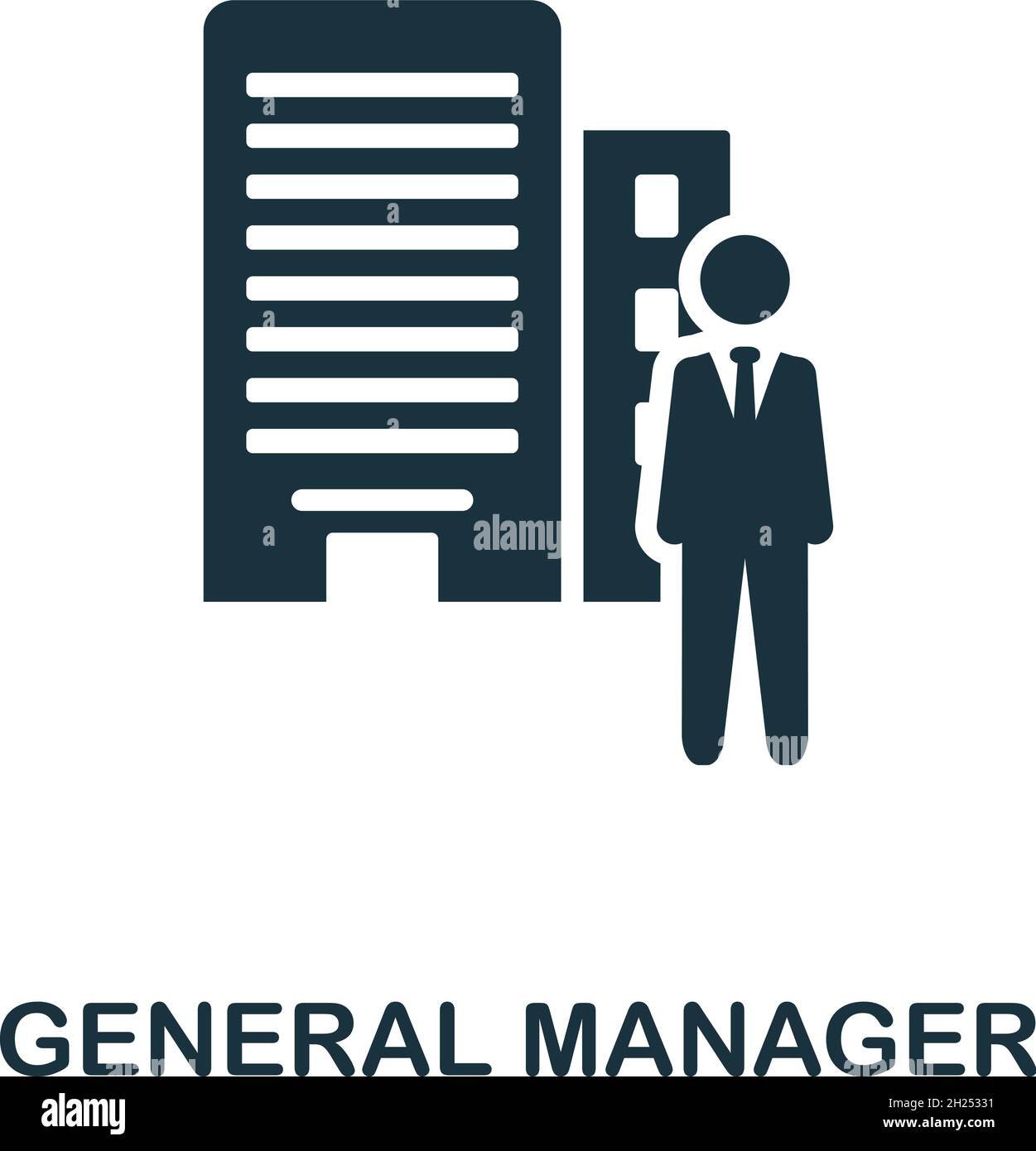 General Manager icon. Monochrome sign from company management ...