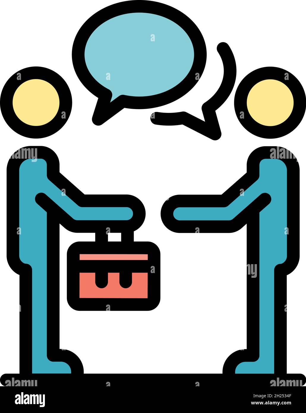 Business conversation icon. Outline business conversation vector icon ...