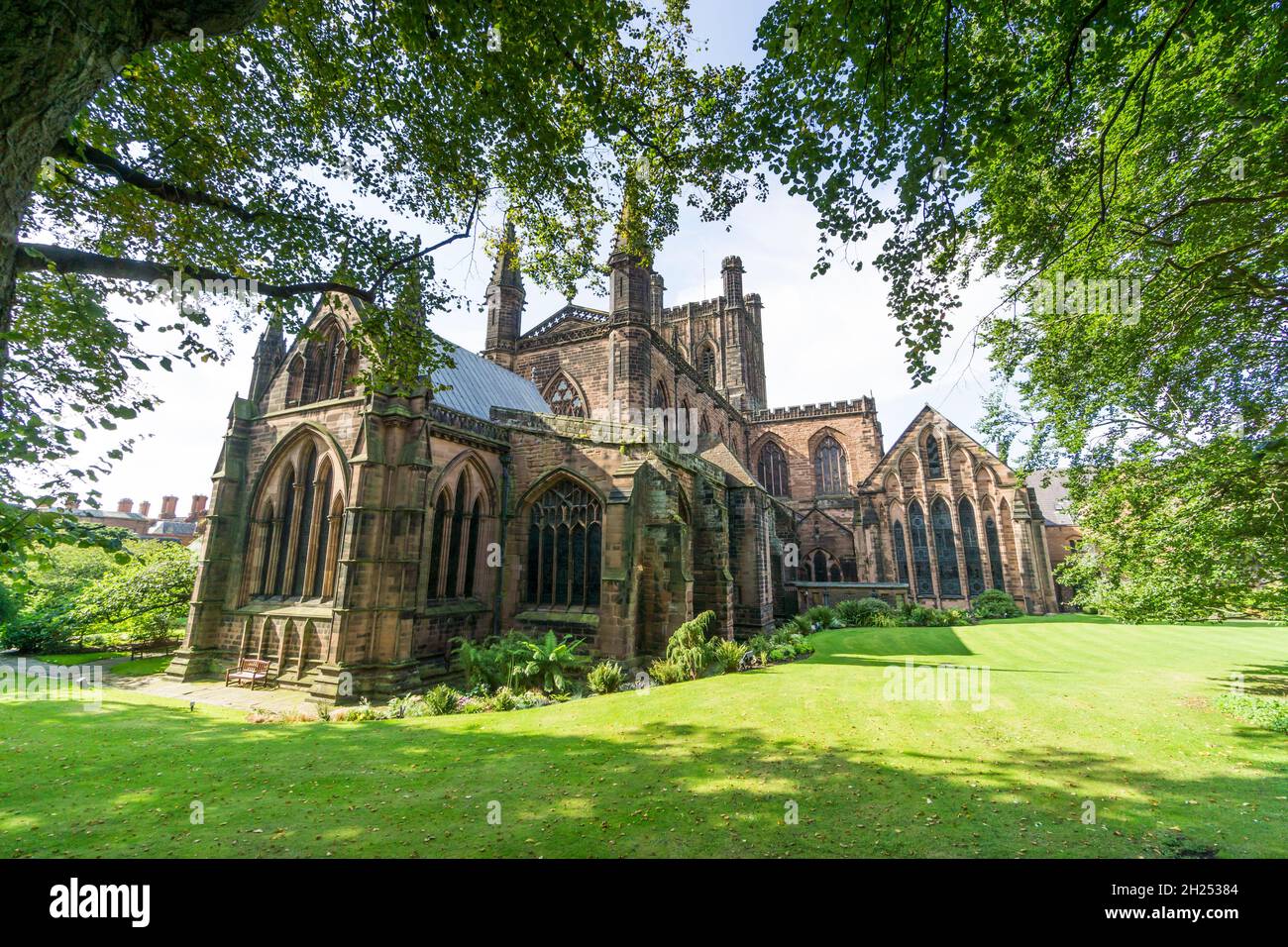 Chester Cathedral Eastern elevation September 2021 Stock Photo - Alamy