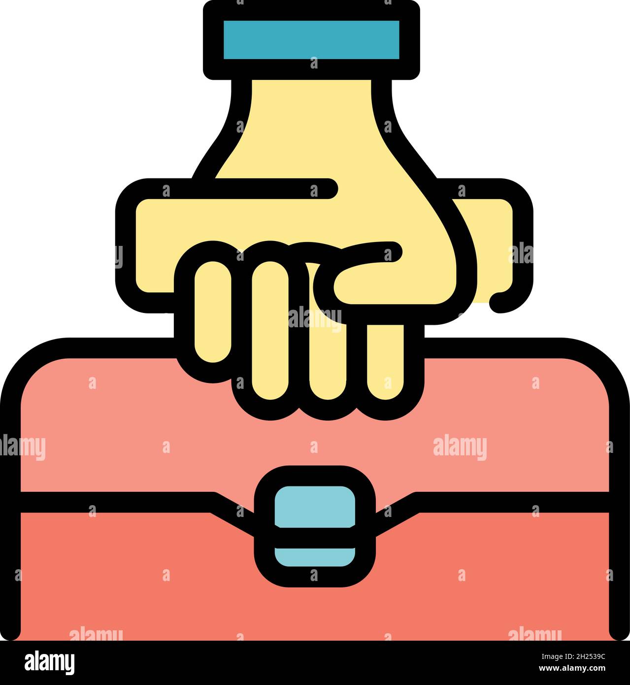 Suitcase full money color icon hi-res stock photography and images - Alamy