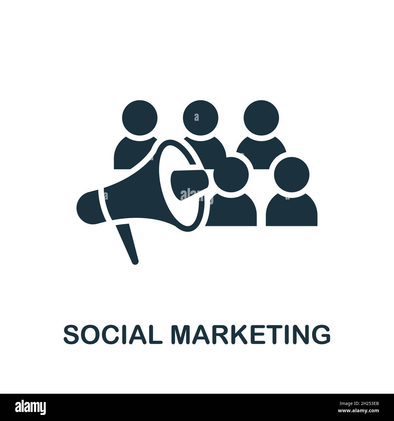 Social Marketing icon. Monochrome sign from content marketing ...
