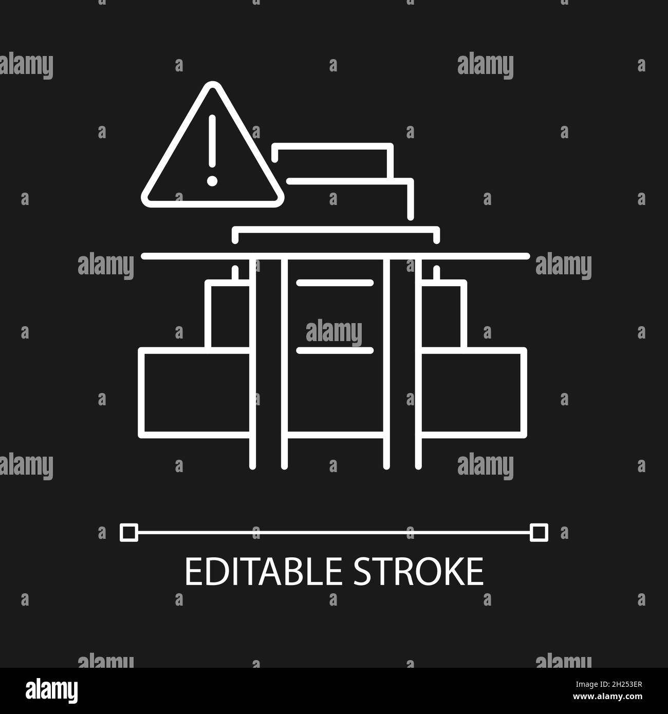 Stairway safety gates white linear icon for dark theme Stock Vector ...